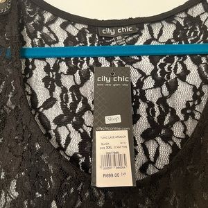 City Chic | Tops | Nwt City Chic Lace Armour Hilow Babydoll Tunic Top ...